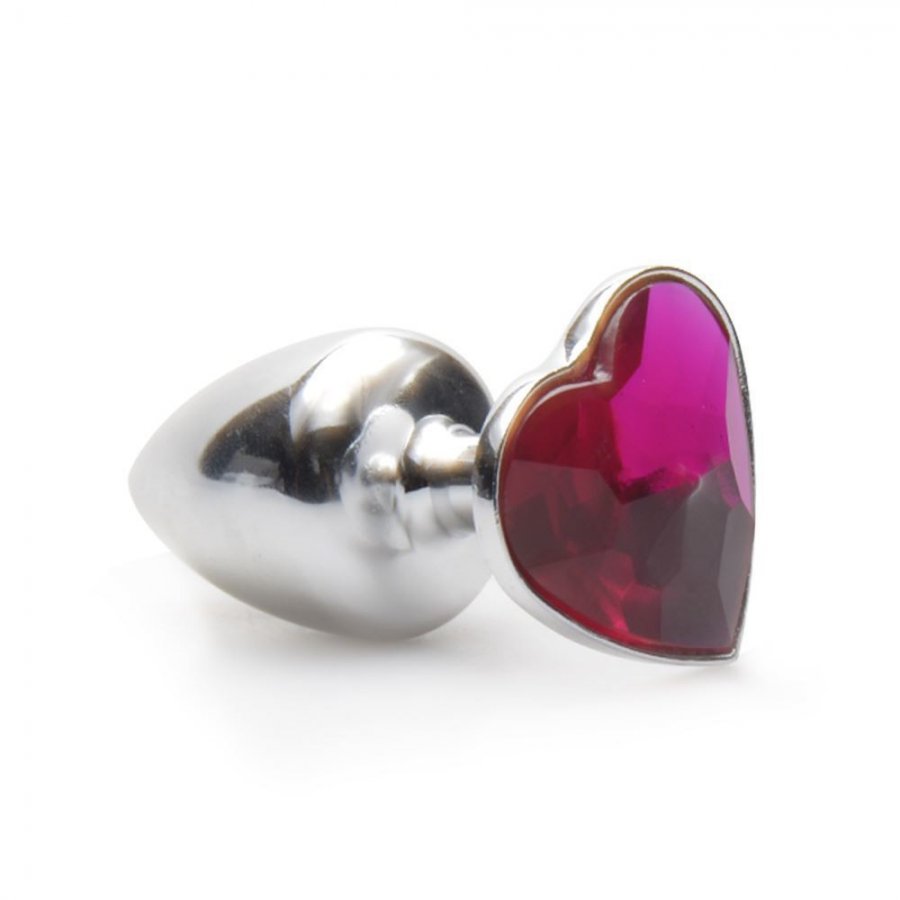 Comprar Plug Cromado Pedra Coração - Tamanho M | Pink Play Sex Shop